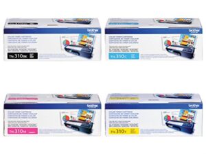 brother tn-310 cmyk toner cartridge set black, cyan/magenta/yellow, 4-pack (bnd00018)