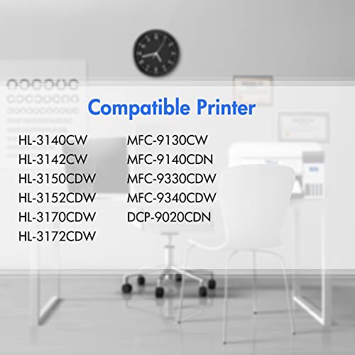 TN221 Toner Cartridges TN225 Toner: Compatible for TN-221BK TN-225 C/M/Y Toner Replacement for Brother HL-3170CDW MFC-9130CW MFC-9330CDW MFC-9340CDW HL-3140CW HLL3170CDW MFC-9140CDN Printer(4-Pack)