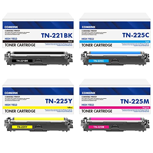 TN221 Toner Cartridges TN225 Toner: Compatible for TN-221BK TN-225 C/M/Y Toner Replacement for Brother HL-3170CDW MFC-9130CW MFC-9330CDW MFC-9340CDW HL-3140CW HLL3170CDW MFC-9140CDN Printer(4-Pack)