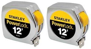 stanley hand tools 33-312 3/4″ x 12′ powerlock professional tape measure (2 pack)