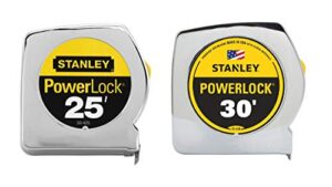 stanley 33-42530 25ft. and 30ft. powerlock tape measure combo pack, chrome