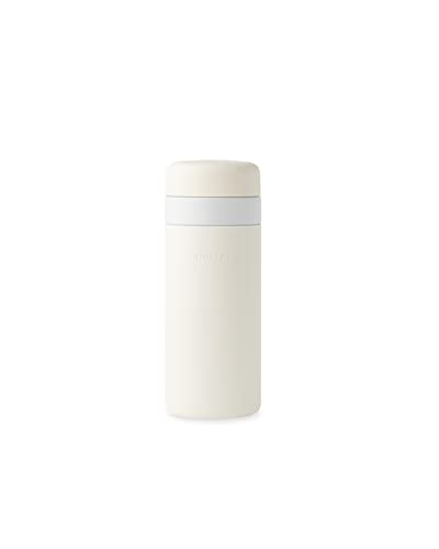 W&P Porter Insulated Bottle 16 oz | Clean Taste Ceramic Coating for Water, Coffee, & Tea | Wide Mouth Vacuum Insulated | Dishwasher Safe, Cream