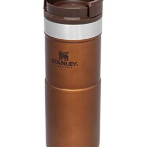 Stanley NeverLeak Travel Mug .35L / 12OZ Maple – Leakproof - Tumbler for Coffee, Tea & Water - BPA FREE - Stainless-Steel Thermo Cup - Rotating lid covers drink when closed - Dishwasher Safe