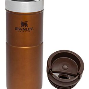 Stanley NeverLeak Travel Mug .35L / 12OZ Maple – Leakproof - Tumbler for Coffee, Tea & Water - BPA FREE - Stainless-Steel Thermo Cup - Rotating lid covers drink when closed - Dishwasher Safe