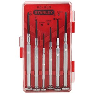 stanley screwdriver set, jewellers precision, 6-piece (66-039)