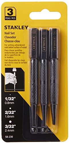 STANLEY Nail Setter, Steel, 3-Piece (58-230)