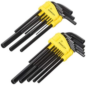 stanley hex key set, long arm, sae & mm, 22-piece (85-753)