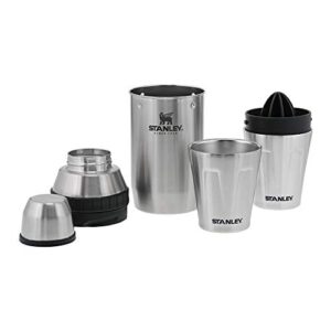 stanley 10-02107-022 the happy hour cocktail shaker set stainless steel 20oz / .59 l shaker + two- 7oz / .2l cups