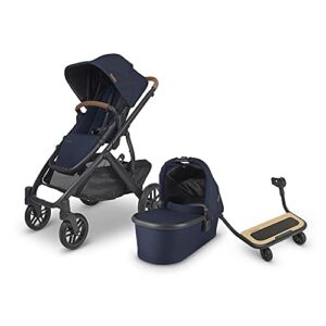 vista v2 stroller – noa (navy/carbon/saddle leather) + piggyback for vista and vista v2