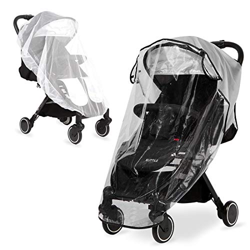 Hrzeem Universal Stroller Rain Cover and Mosquito Net (2 Pieces), Travel Weather Shield for Windproof, Waterproof, Protect from Sun Dust Snow