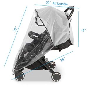 Hrzeem Universal Stroller Rain Cover and Mosquito Net (2 Pieces), Travel Weather Shield for Windproof, Waterproof, Protect from Sun Dust Snow