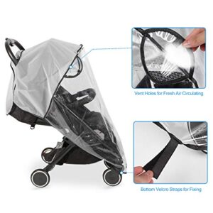 Hrzeem Universal Stroller Rain Cover and Mosquito Net (2 Pieces), Travel Weather Shield for Windproof, Waterproof, Protect from Sun Dust Snow