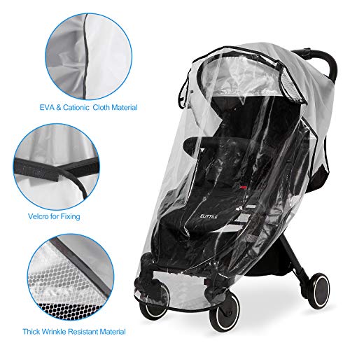 Hrzeem Universal Stroller Rain Cover and Mosquito Net (2 Pieces), Travel Weather Shield for Windproof, Waterproof, Protect from Sun Dust Snow