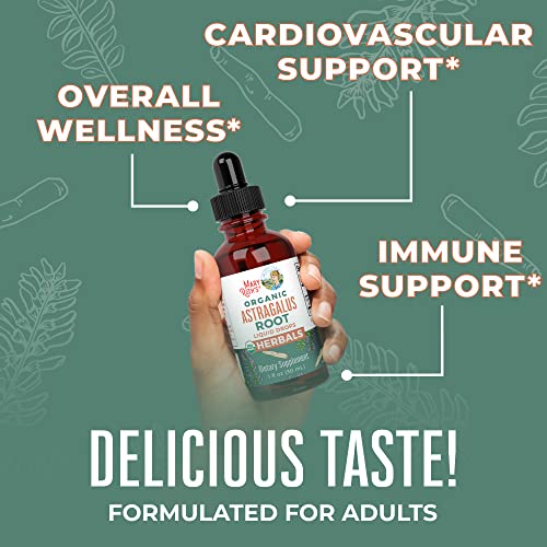 USDA Organic Astragalus Root Liquid Drops & USDA Organic Probiotic Gummies Bundle by MaryRuth's | Immune, Focus, and Cardiovascular Support | Digestive Support | Gut Health Supplement