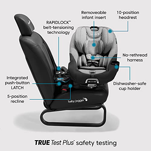 Baby Jogger City Turn Rotating Convertible Car Seat | Unique Turning Car Seat Rotates for Easy in and Out, Onyx Black