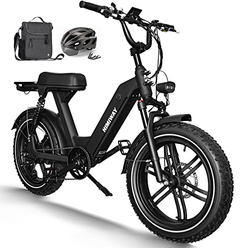 Himiway Escape Pro 750W E-Moped Electric Bike for Adults, 48V 17.5 Ah Battery, Full Suspension Step-Thru E-Bike, 20x4 Fat Tires, 50 Miles Max Range & 330lbs Payload, Shimano 7-Speed, 25mph Top Speed