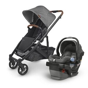 cruz v2 stroller – greyson (charcoal mélange/carbon/saddle leather) + mesa- jordan (charcoal mélange)