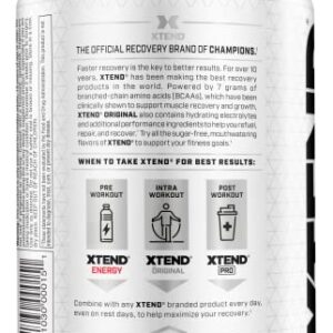 XTEND Original BCAA Powder Blue Raspberry Ice - Sugar Free Post Workout Muscle Recovery Drink with Amino Acids - 7g BCAAs for Men & Women - 30 Servings