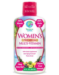 premium liquid multivitamin for women | sugar free women’s multivitamin | 100+ vitamins, minerals & herbs promote anti-aging, heart, brain & bone health |98% absorption rate | non-gmo | 32 serv