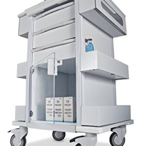 TrippNT 51463 Polyethylene/Aluminum Element 01 All Purpose Healthcare Cart, 24" W x 35" H x 19" D, White