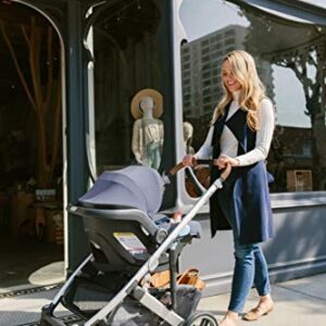 UPPAbaby Cruz V2 Stroller - Gregory (Blue Marl/Silver/Saddle Leather) + Mesa Infant Car Seat - Jake (Black)