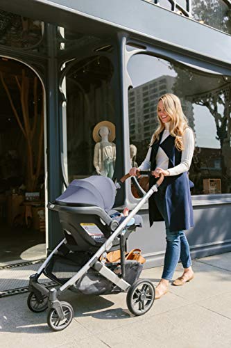 UPPAbaby Cruz V2 Stroller - Gregory (Blue Marl/Silver/Saddle Leather) + Mesa Infant Car Seat - Jake (Black)