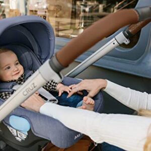 UPPAbaby Cruz V2 Stroller - Gregory (Blue Marl/Silver/Saddle Leather) + Mesa Infant Car Seat - Jake (Black)