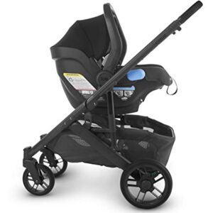 UPPAbaby Cruz V2 Stroller - Gregory (Blue Marl/Silver/Saddle Leather) + Mesa Infant Car Seat - Jake (Black)