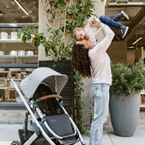 UPPAbaby Cruz V2 Stroller - Gregory (Blue Marl/Silver/Saddle Leather) + Mesa Infant Car Seat - Jake (Black)