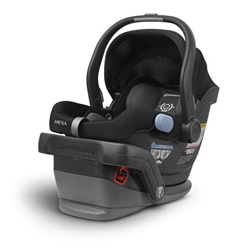 UPPAbaby Cruz V2 Stroller - Gregory (Blue Marl/Silver/Saddle Leather) + Mesa Infant Car Seat - Jake (Black)