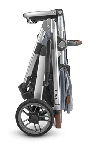 UPPAbaby Cruz V2 Stroller - Gregory (Blue Marl/Silver/Saddle Leather) + Mesa Infant Car Seat - Jake (Black)