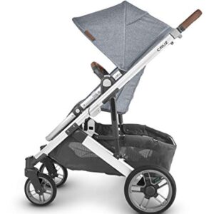 UPPAbaby Cruz V2 Stroller - Gregory (Blue Marl/Silver/Saddle Leather) + Mesa Infant Car Seat - Jake (Black)