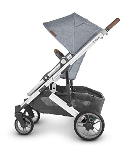 UPPAbaby Cruz V2 Stroller - Gregory (Blue Marl/Silver/Saddle Leather) + Mesa Infant Car Seat - Jake (Black)