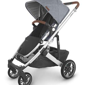 UPPAbaby Cruz V2 Stroller - Gregory (Blue Marl/Silver/Saddle Leather) + Mesa Infant Car Seat - Jake (Black)