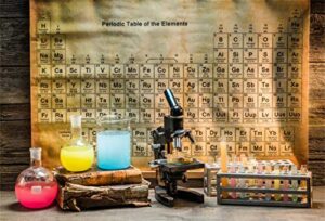 leyiyi 7x5ft vintage chemistry lab backdrop rustic wooden cottage rural studio chemist microscope retro periodic elements table photo background cowboy kids birthday portrait studio prop vinyl banner