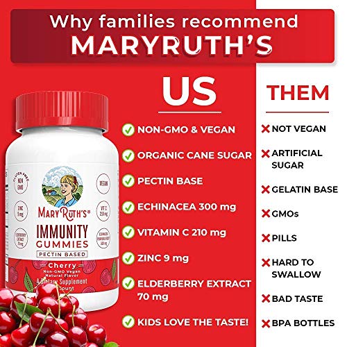 Vegan Vitamin D3 & Elderberry Gummies Bundle by MaryRuth's | Vitamin D3 Gummies (Plant Based) for Kids & Adults, 1000 IUs, 60ct | Immunity Gummies Elderberry 5-in-1 for Kids & Adults, Cherry 90ct