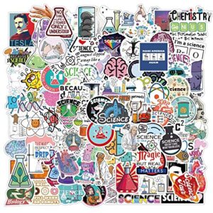 100pcs science laboratory stickers physics chemistry biology experiment science stickers for laptop water bottle decal for kids teens adult waterproof aesthetic stickers (science lab stickers)