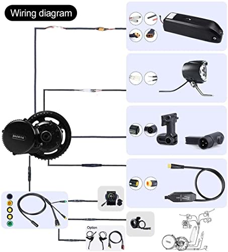 BAFANG BBS02B 48V 500W 750W HD 1000W Motor Electric Bicycle Conversion Kit with LCD Display and Battery (Optional) Ebike DIY Part and Assessories