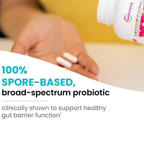 ONFIPOK MI-CR0BI0ME-Labs Spore-Based Probiotics - Daily Probiotic Supplement for Men & Women - 5 Bacillus Strains for Immune & Gut Health - Vegan-Friendly(60 Capsules)