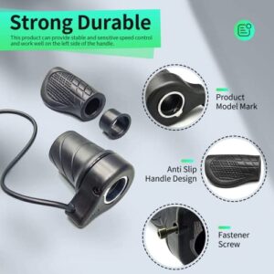 Ebike Half Twist Throttle Electric Bike Speed Throttle 24V 36V 48V 60V 72V Waterproof/SM E-Bike Part for Folding Electric Scooter (76X Waterproof Plug)