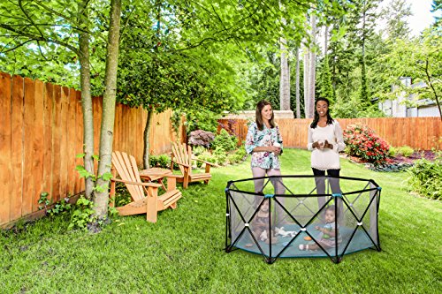 Regalo My Play Deluxe Extra Large Portable Play Yard Indoor and Outdoor, Bonus Kit, Washable, Teal, 8-Panel