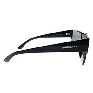 Burberry BE 4291 3001/G Black Plastic Rectangle Sunglasses Gold Mirror Lens