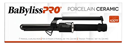 BaBylissPRO BP100MUC Porcelain Ceramic Marcel Curling Iron, 1 Inch