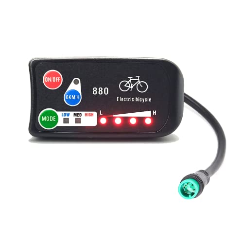 Electric Bicycle Display 36V 48V,KT LED-880 E Bike Display Matches Controller for Ebike Accessories(LED880 Waterproof Plug)