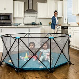 Regalo My Play Deluxe Extra Large Portable Play Yard Indoor and Outdoor, Bonus Kit, Includes a Full Canopy, Washable, Teal, 8-Panel