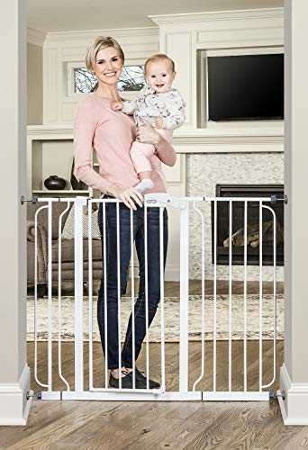 Regalo 37-Inch Extra Tall and 49-Inch Wide Walk Thru Baby Gate, Includes 4-Inch and 12-inch Extension Kit, 4 Pack of Pressure Mount Kit and 4 Pack of Wall Mount Kit