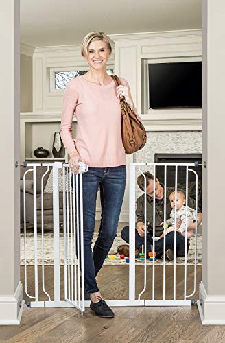 Regalo 37-Inch Extra Tall and 49-Inch Wide Walk Thru Baby Gate, Includes 4-Inch and 12-inch Extension Kit, 4 Pack of Pressure Mount Kit and 4 Pack of Wall Mount Kit