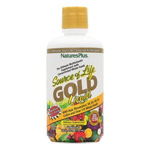 source of life gold multivitamin liquid – 30 oz – supports energy production, healthy immune system & well-being – includes vitamins d3, b12, k2 & over 120 whole food nutrients – 30 servings