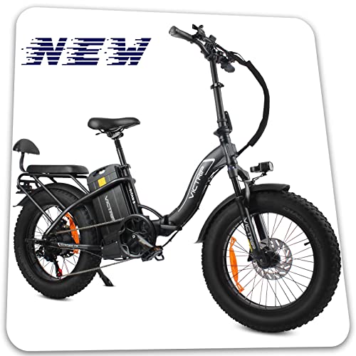 32Ah Large Battery 100 Miles Long Range 750W Folding Electric Bike for Adults Shimano 7-Speed Cruise Control Dual Shock Absorber Color Display Step-Thru Commuter Bike with 2 Seat UL Certified …