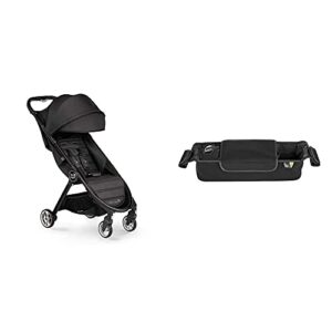 baby jogger city tour 2 single stroller, jet with baby jogger parent stroller console, black